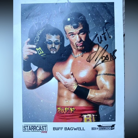 Other | 2x Buff Marcus Bagwell Autographed Wrestling Photo Wwf Wwe ...